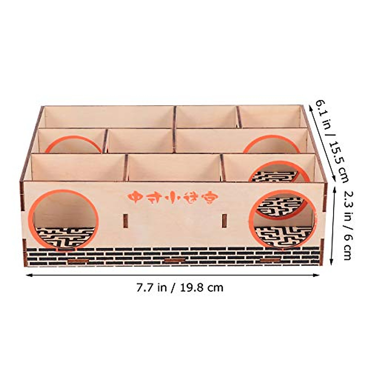 Hamster Maze Hideout Exploring Toys Hamster House Maze Tunnel Toy- Hamster Labyrinth Puzzle Toy Exploring for Dwarf Small Hamster Mice Gerbils (7.7x6.1) Hamster Puzzle Toy Wood Maze