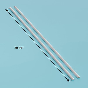 D-Line Half Round Cord Hider, Patented Cable Cover, Hide TV Wall Mount Wires, Raceway for Cords, Decorative Wire Covers, Paintable, Adhesive Cable Concealer, 2X 0.78in W x 0.39in H x 39in L, White