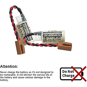 EVA(12-Pack) CR14250SE 3V 1800mAh Lithium Battery Replacement for Sanyo FDK 1/2AA PLC Battery 1747-BA Backup Power Supply with Brown Plug