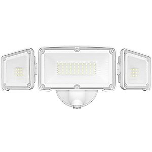GLORIOUS-LITE 35W LED Dusk to Dawn Security Lights, 3500LM Exterior Flood Lights, IP65 Waterproof Outdoor 3 Adjustable Heads Photocell Lights Fixture, 5500K Daylight White Floodlights for Patio, Yard