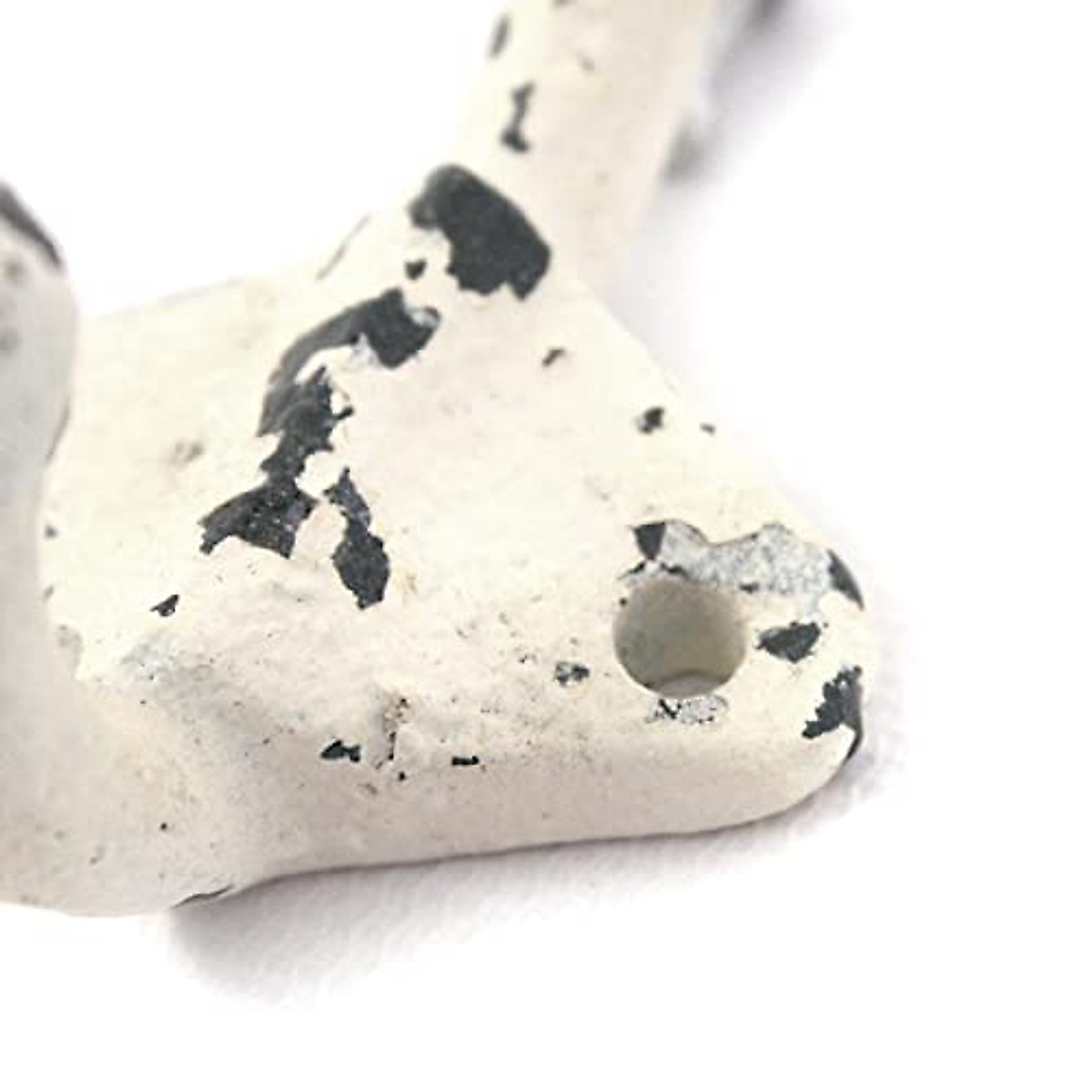 BarnwoodUSA | Distressed White Cast Iron Wall Hook | Chic White Decorative Hook | Wall Mounted Hook for Rustic Style | Distressed White | 3 3/8" L