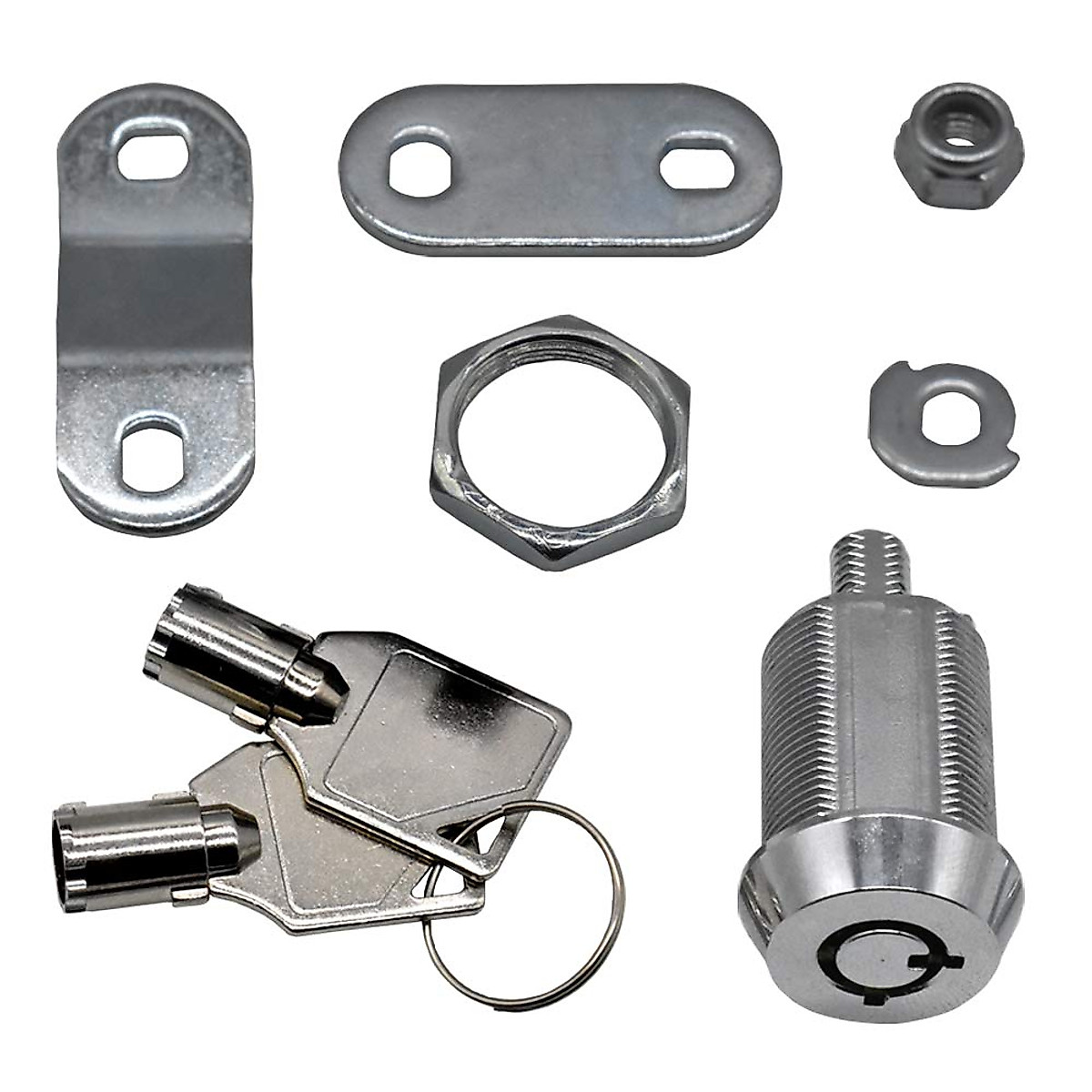 2Pcs Tubular Cam Lock 1 inch Cabinet Lock Keyed Alike with Chrome Finish for Vending Machine Tool Box Mailbox ATM