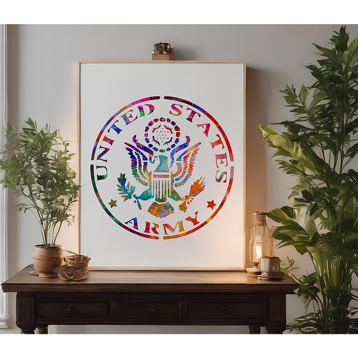 US United States Army Stencil Template Reusable for Painting on Walls, Wood, Arts and Crafts (468) - 8.5 x 11 Inches