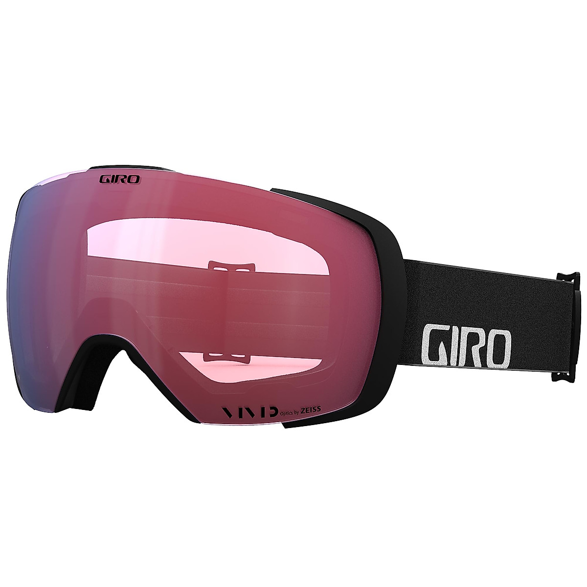 Giro Contact Ski Goggles - Snowboard Goggles for Men & Women - Black Wordmark Strap with Vivid Ember/Vivid Infrared Lenses