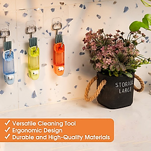 GOKOZIKI 4 in 1 Multifunctional Gap Cleaning Brush, Silicone Lid Cleaning Brush, 3 in 1 Cleaning Brush for Tumblers and Cups, Water Bottle Cleaning Tool, Lid Cleaner, Kitchen Gadget Brush