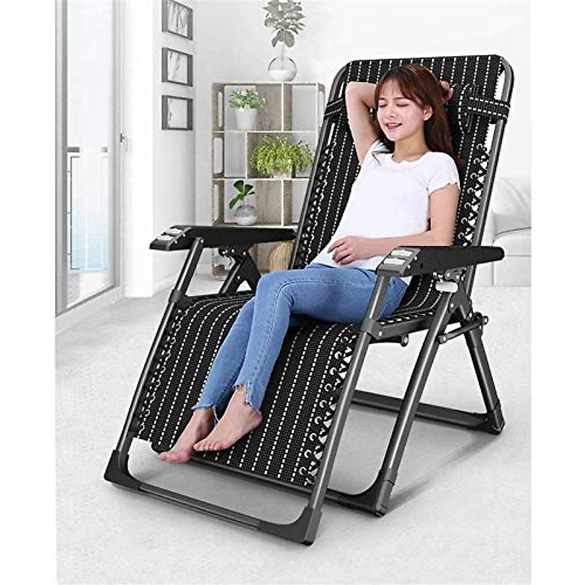 XZGDEN Lightweight Camping Chairs Garden Loungers Folding Chair Sun Lounger Deck Chair, Folding Chair Balcony Lunch Break Chair Office Summer Nap Chair, Portable Outdoor Beach Chair