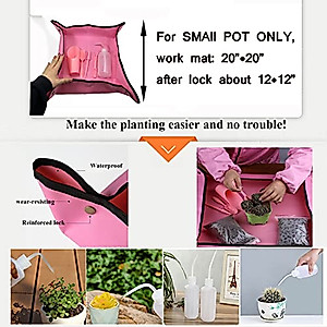 Succulent Plant Tools Set,Indoor Plants Tool Kit,Repotting Mat,Fairy Gardening Hand Tools,Mini Garden Planting Watering Tool,Flower Pot Hole Mesh Pad for Houseplants,Cactus,Bonsai,Terrarium (Set A)