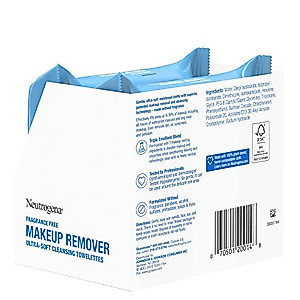 Neutrogena Makeup Remover Cleansing Face Wipes, Daily Cleansing Facial Towelettes to Remove Waterproof Makeup and Mascara, Alcohol-Free, Value Twin Pack, 25 Count, 2 Pack