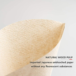 Coffee Filter #1, Disposable Coffee Filter Paper Natural Brown Cone Coffee Filters Unbleached U Shape Fit for Pour Over Coffee Cup, Coffee Maker(Brews 1-2 Cups,100 Count)