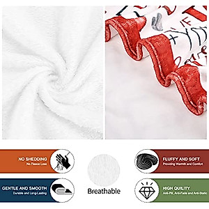 Ivarunner Gnome Blanket Throw with Love English Letters, Love You Throw Blanket for Couch Sofa Bedding Room Decor, Super Soft Fleece Flannel Blankets for Valentine Gifts, 60 X 80 Inch