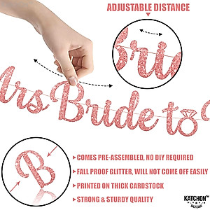 KatchOn, Rose Gold Miss to Mrs Bride to Be Banner - Glitter, 10 Feet, No DIY | Miss to Mrs Banner for Bridal Shower Decorations | Bridal Shower Banner | Bride To Be Sign, Bachelorette Party Decor