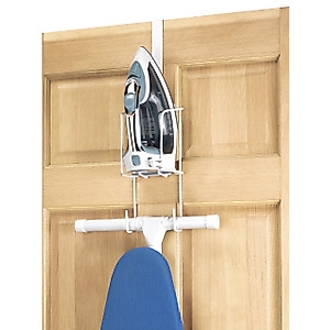 Whitmor Wire Over The Door Ironing Caddy - Iron and Ironing Board Storage Organizer