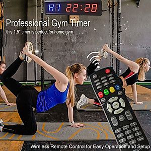 Ledgital Large Workout Clock for Home Gym, 11" Wall Mount Gym Timer Clock with Remote, (1.5-inch Digits, Blue+Red)