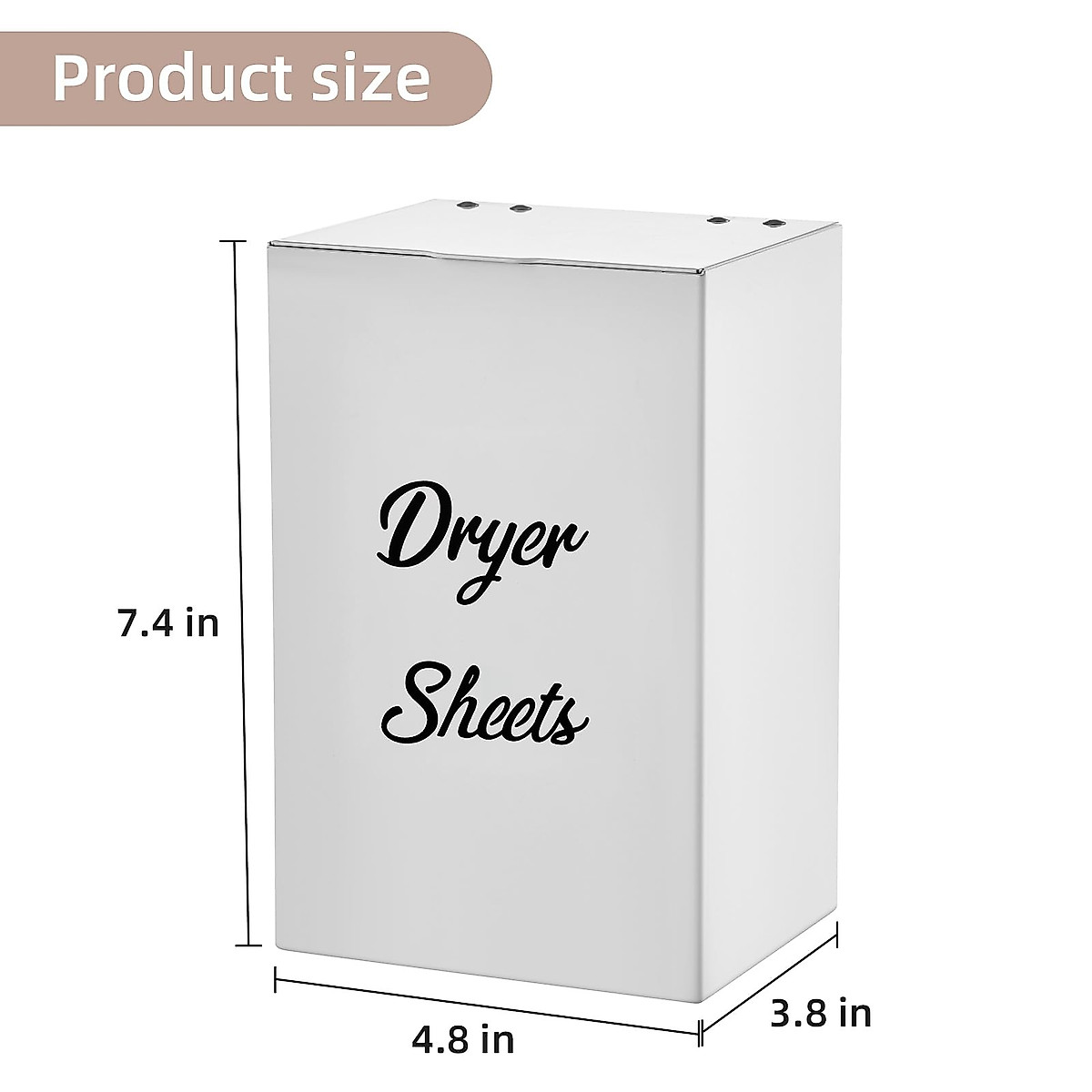 Magnetic Dryer Sheet Holder for Laundry Room Organizition ,Metal Dryer Sheet Container with lid,Dryer Sheet Dispenser,Wall Dryer Sheet Box,Fabric Sheet Holder,Laundry Detergent Sheets Dispenser