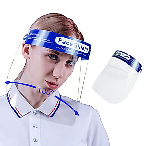 ANDX 10 Pack Safety Clear Face Shield Anti Fog Face Shield for Women & Men Protective Face Shields