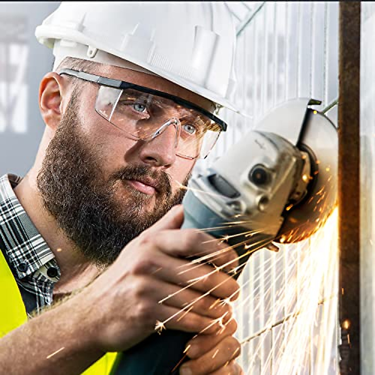 NoCry Protective Safety Glasses with Anti Fog Coating, Tough and Clear, ANSI Z87.1 Rated, Scratch Resistant Lenses, Light, Adjustable Frames and Side Protection Shields