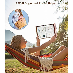 Verkigle Travel Jewelry Organizer, A5 Binder Jewelry Storage Book with Pockets, Foldable Earring Holder with Clear Jewelry Bags for Ring, Studs and Bracelet(70 Grids+70 Thicken PVC Bags)