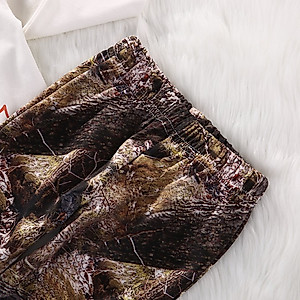 Shejingb Newborn Baby Boys Long Sleeve Letters Deer Romper Bodysuit Tops Camo Pants with Hat 3 Pcs Outfit Clothes Set (0-3 Months, Orange)