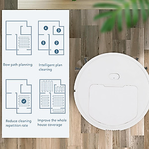 VTOSEN Vacuum Cleaner with Battery, 3 in 1 Smart Sweeper Vacuuming Sweeping Mopping, WiFi Connectivity Robot Vacuum, USB Recharging, for Pet Hair Carpets Hard Floors, White