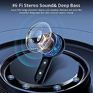 Wilbur Bluetooth 5.2 Wireless Earbuds, TWS Bluetooth Earbuds with Mics Clear Call Touch Control Bluetooth Headphones with Bass Sound in Ear Earphones for Music,Home Office