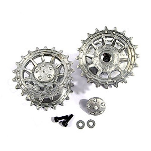 Mato Metal Tracks Sprockets Idler Wheels Set, with Metal Caps Bearings for Heng Long 3818 1/16 RC Tiger 1 Tank