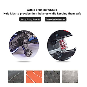 Ride On Toys Kid Motorcycle 12V 7AH Battery with Slow Start Function, Safety, High and Low Speed,Leather Seat Plastic Wheels with LED Lights, Have MP3 Player Function (White)