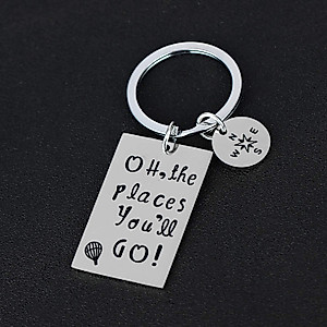 YEEQIN Graduation Gift Oh The Places You Will Go Keychain Inspirational Gifts For Graduates (Keychain)