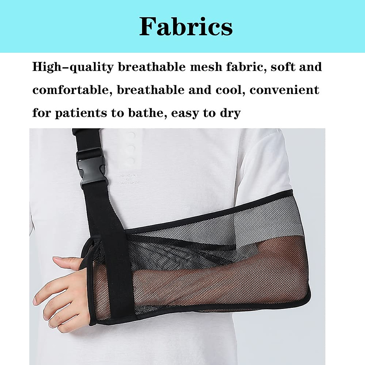 Ledhlth Mesh Arm Sling Black for Shower Shoulder Immobilizer Brace Support for Broken Shoulder Elbow Arm Wrist Injury Men Women Teenagers Adults left right