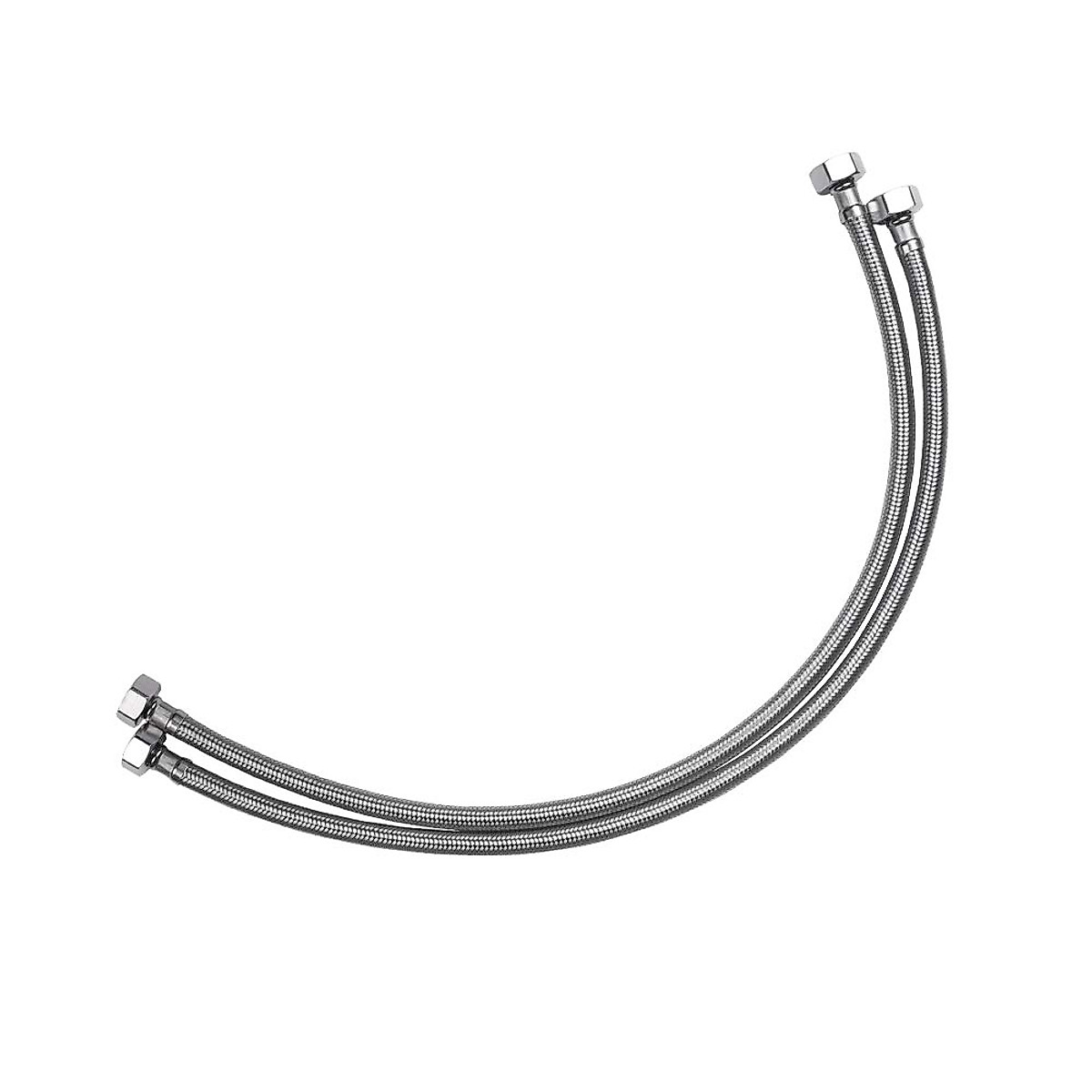 Vataler Faucet Line Connector Braided 304 Stainless Steel Supply Hose 1/2" I.P. Female Thread to 1/2" I.P. Female Straight Thread Faucet Hose Replacement (One Pair)