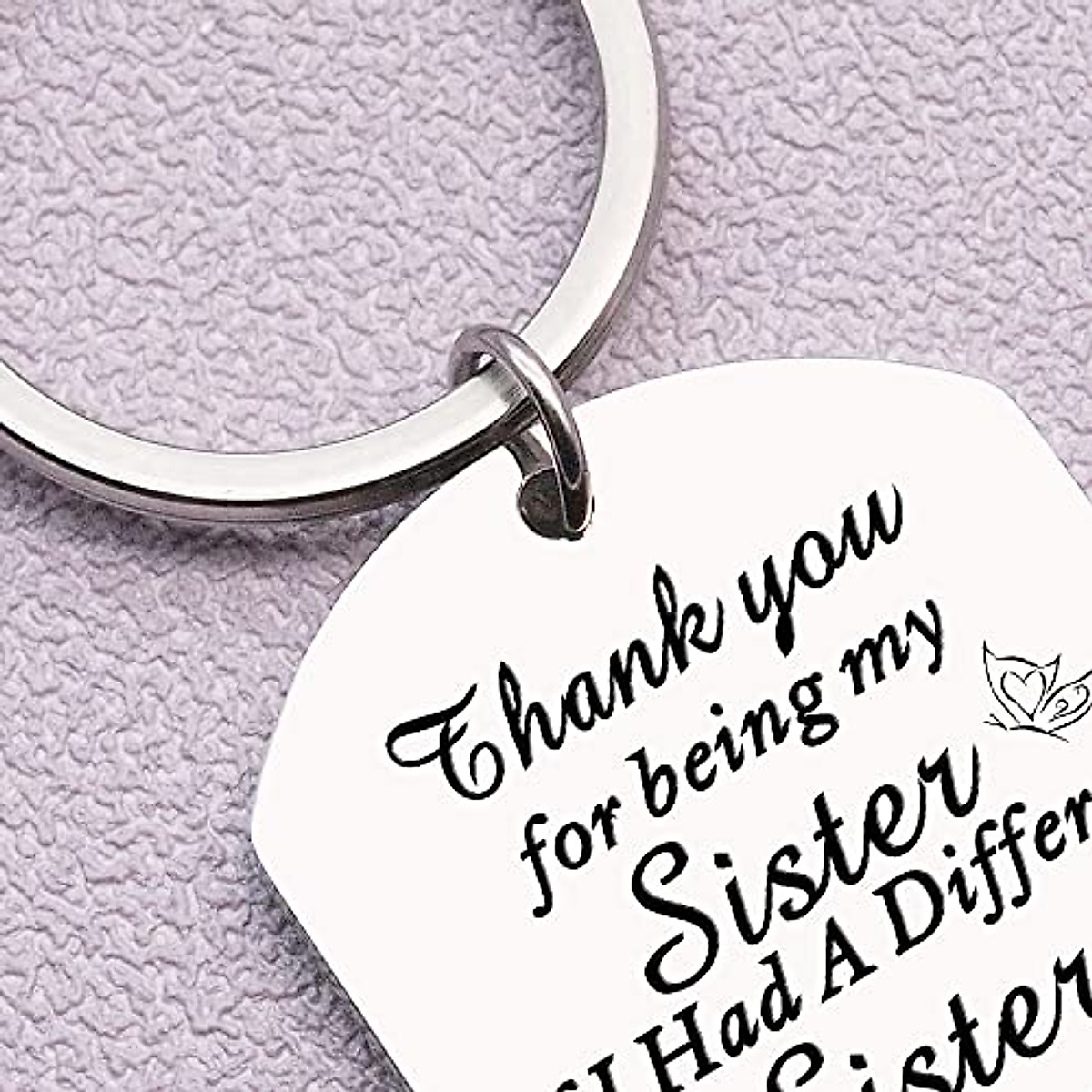 Sisters Gift from Sister Brother, Thanks for Being My Sister Keychain Womens Teen Girls Stocking Stuffer for Women Girls to My Sister Sister Gift Big Little Sister Soul Sister Gift Christmas Birthday