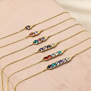 EVE'S ADDICTION 4 Peas in a Pod Birthstone Bracelet - Gold Personalized Birthstone Bracelet - Birthstone Jewelry - Mother's Bracelet Gift for Mom - Gifts for Mom