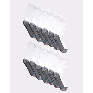 Hanes Cushioned Men’s Crew Socks, X-Temp, 12-Pair Pack (as1, numeric, numeric_10, numeric_13, big, regular, White)