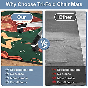 Mapuon Heavy Duty Desk Chair Mat for Carpet & Hardwood Floors, 48" x 36" Exquisite Jacquard Floor Mat Office Chair Mat for Carpeted Floors and Hardwood Floor for Home Office