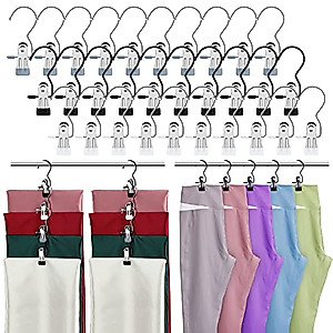 Rtteri 48 Pieces Boot Hangers Clips 360 Rotating Laundry Hooks Hanging Clamp Space Saving Clothes Pins Socks Towel Clips Portable Multifunctional Heavy Duty Clothespins Space Saving for Closet Jeans