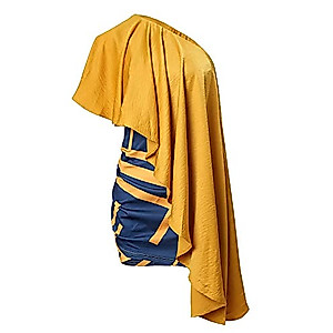 Dresses for Women 2023 Elegant One Shoulder Short Sleeve Sequin Wrap Bodycon Ruched Irregular Fashion Sexy Sun 2023 Summer Sequin Cut Out Cocktail Wedding Dresses Yellow XL