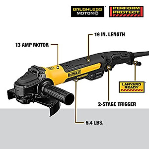 DEWALT Angle Grinder, RAT Tail, 7-Inch, 13-Amp (DWE43840CN)