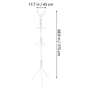 LUKEO Hanger Standing Tree Coat Clothes Hat Floor Metal Stainless Jacket Stand Steel Organizer Garment Hanging Clothing