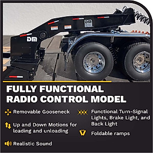 Diecast Masters RC Lowboy Trailer | Diecast Trailer Truck Accessory for Radio Control Tractor | 1:16 Scale Model Remote Control Trailer Attachment | Diecast Model 27008