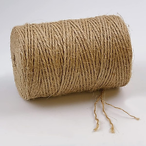 PerkHomy Natural Jute Twine 600 Feet Long Twine String for Crafts Gift Wrapping Packing Gardening Crochet Knitting Macrame Decor (Brown 2mm * 600feet)