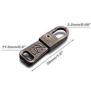 Zpsolution Stainless Steel Zipper Pulls - More Sturdy Zipper Pull Replacement for Luggage Suitcase Backpacks - Easy Use for Broken And Missing Zipper Pulls (Stainless Steel 2Black)