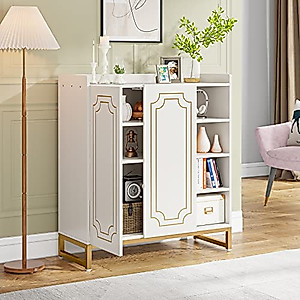 Tribesigns Shoe Cabinet with Doors, White Shoe Storage Cabinet with Adjustable Shelves, 20 Pair Shoe Rack Organizer, Freestanding Shoe Closet for Entryway, Hallway, Bedroom, Living Room