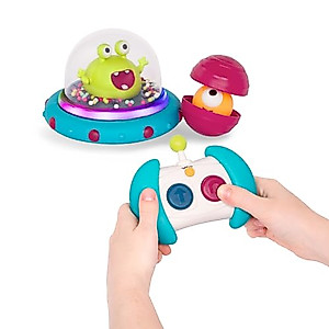 B. toys- Vehicle Bumper Space Car-Light-Up- Simple Remote Control Car for Toddlers with Alien Driver- Marky Mars- 12 months +