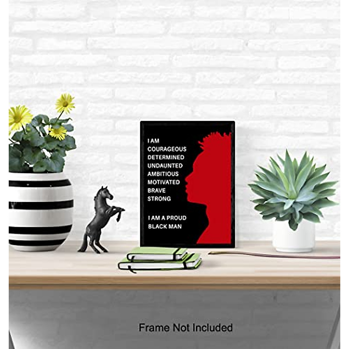 Proud Black Man Poster - 8x10 African American Motivational Wall Art - Black Wall Art - Black Pride Room Decor - Gift for Men, Boys, Teens Bedroom, Classroom, Living Room, Home, Apartment, Dorm