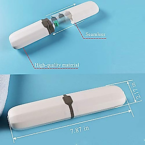 Travel Toothbrush Case Box, Plastic Portable Toothbrush Holder, Capsule Oran Denture Care Container, Denture Brush Case Toothpaste Storage Box for Travel Camping Business（2 Pcs, Transparent White ）