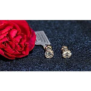 0.5 Carat Lab Grown Diamond Stud Earrings in 14k White Gold (1/2 cttw, D - E Color) 4-Prong Basket, Secure Screw Back Made in USA by Beverly Hills Jewelers