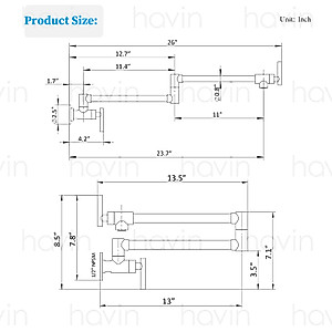 Havin Kitchen Faucet and Pot Filler Faucet