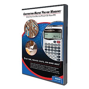 Calculated Industries 4111 Construction Master Pro Software (CD) for Windows | Calculates Construction Math on Your PC | Estimates and Layouts as Handy Pop-up Program