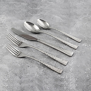Cambridge Silversmiths Finnley Mirror 20-Piece Flatware Set, Service for 4,Silver