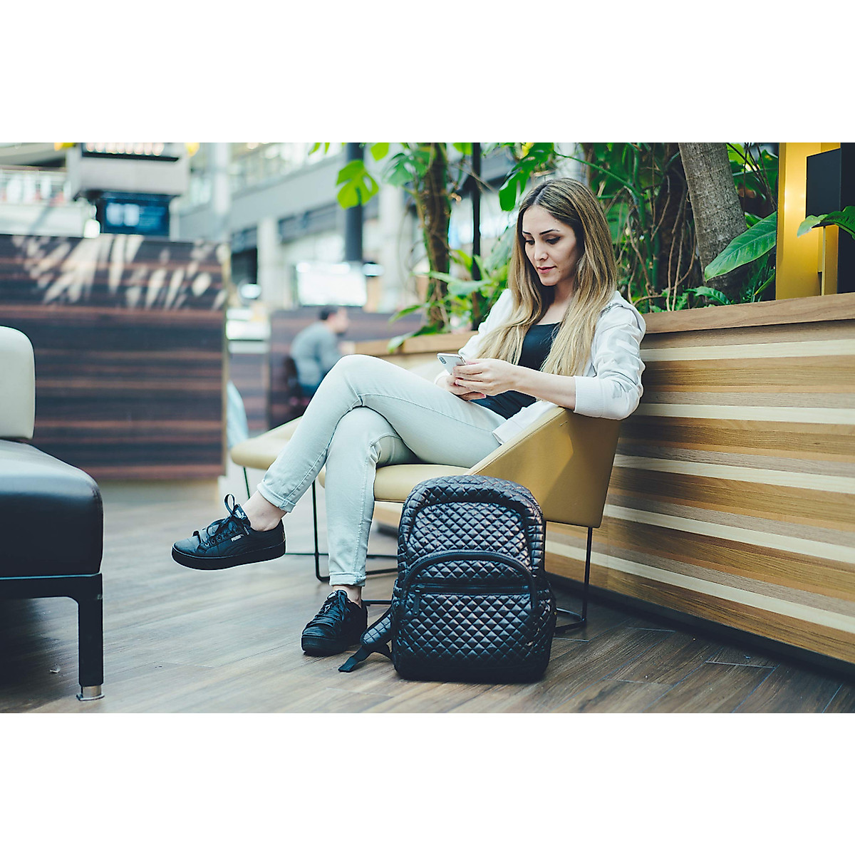 CLARANY Comfortable quilted 15 inch Laptop & Tablet Fashion Travel Backpack Water Repellent