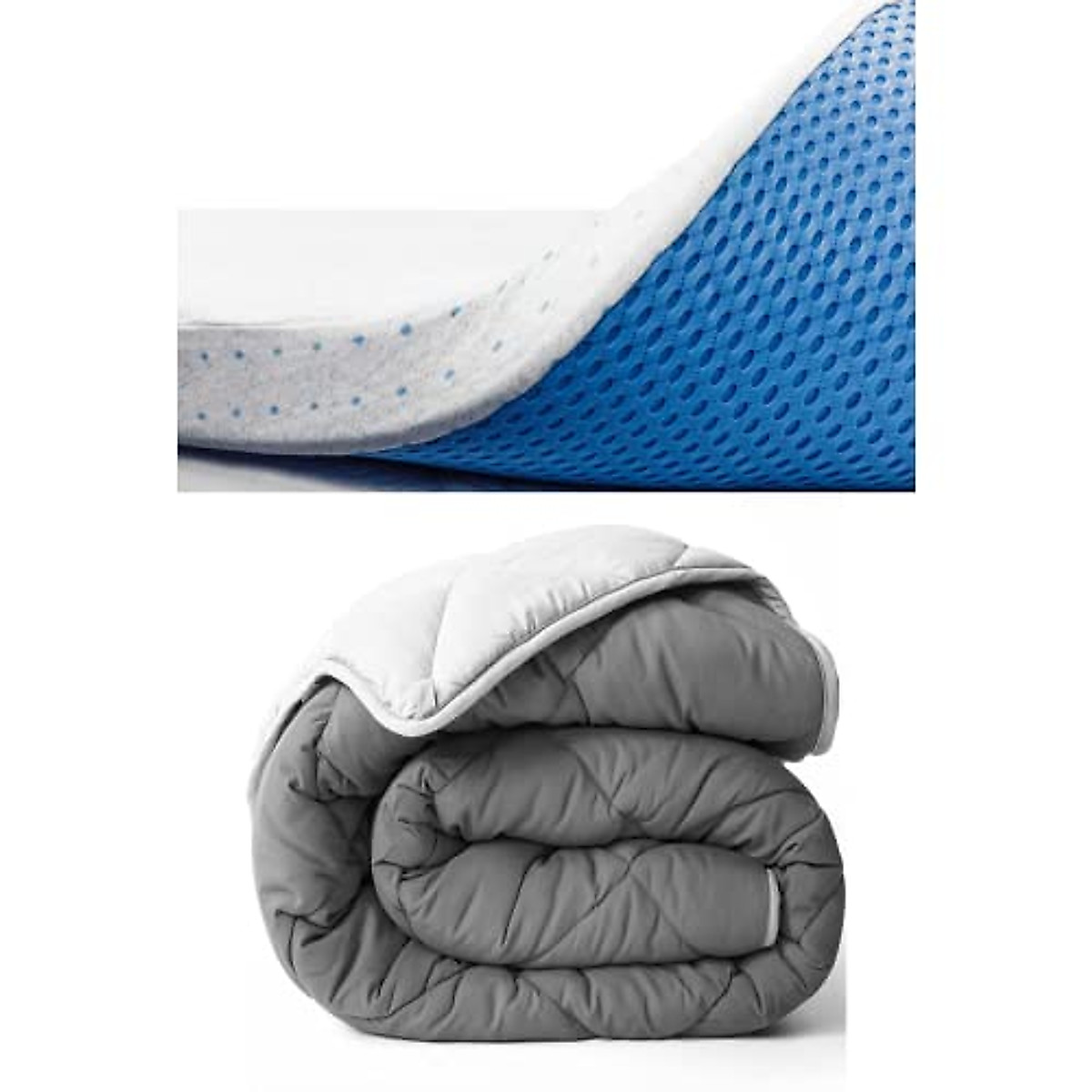 ViscoSoft Twin XL Extra Long Topper + Comforter Bundle